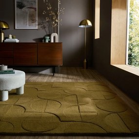 Tmavě zelený ručně tkaný vlněný koberec 120x170 cm Gigi – Flair Rugs