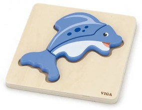 Viga První dřevěné puzzle Baby Delfín