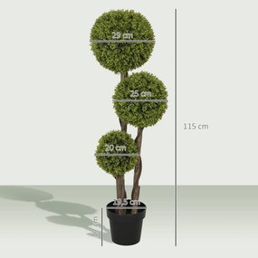 HOMCOM Umělý zimostráz, pokojová rostlina 115 cm, umělá rostlina v květináči, dekorativní rostlina, dekorativní rostliny pro dům, kancelář, chodbu, z…