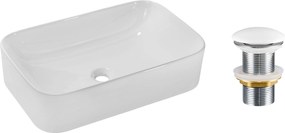 Comad Keramické umyvadlo na desku Kati 60 61x38 + výpusť Click-Clack, bílá