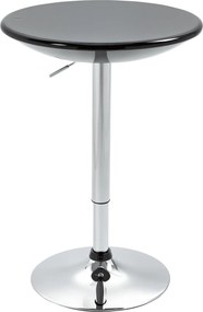 HOMCOM Kulatý Barový Stůl s Otočným Víkem, Plynovým Zvedáním a Nastavitelnou Výškou, Ocelová Základna, Φ61x76-97cm, Černý | Aosom