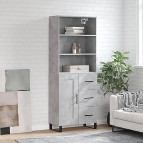Skříň highboard betonově šedá 69,5x34x180 cm kompozitní dřevo 3190049