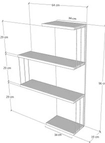 Nástěnná police CAMBEL 96x64 cm bílá/antracit