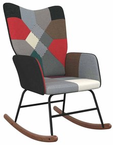 Houpací křeslo patchwork textil 328203