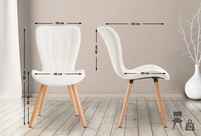Sada 2 ks židle Elda umělá kůže – bílá