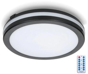 Kobi LED Koupelnové stropní svítidlo se senzorem LED/24W/230V pr. 30 cm černá + DO KB0350