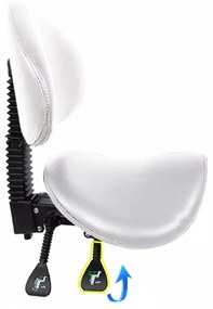 Sedlová otočná židle s opěrkou zad, ve více barvách-bílá