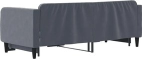 Válenda s přistýlkou tmavě šedá 90 x 200 cm samet 3197064