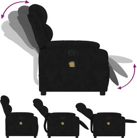Masážní křeslo s polohovacím mechanismem, černé sametové 3206175