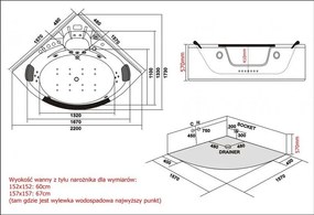 Terra Hydromasážní vířivá vana Orino 632 157x157
