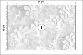 Fototapeta Beautiful, Elegant Paper Flower In The Style Of Hand-Made On A White Wall. 3D , 3D Rendering. Hladký vinyl 368x280