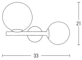 Zambelis 1995 nástěnné svítidlo zlaté, 1xE14, 1xG9, 33cm