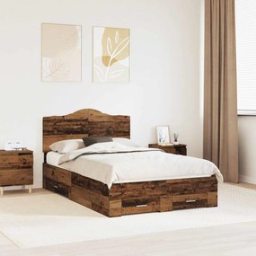 Rám postele s čelo Staré dřevo 120 x 190 cm Kompozitní dřevo 3413637