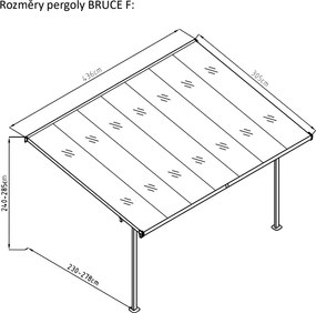 ROJA BRUCE F pergola - ŠEDÝ polykarbonát