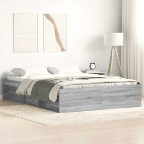 Rám postele šedý sonoma 150 x 200 cm King Size 3203871