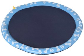 PawHut Splash Sprinkler Pad 150 cm podložka na hraní s vodou pro psy, protiskluzová stříkající vodní stříkačka venkovní PVC modrá | Aosom.de