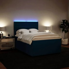 Box spring postel s matrací modrá 140 x 190 cm samet 3294650