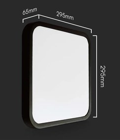 LED Solution Černé přisazené LED svítidlo Plano čtvercové 295x295mm 24W IP44 76461