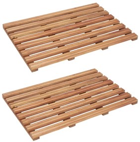 Koupelnové předložky 2 ks masivní akáciové dřevo 56 x 37 cm