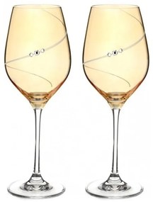 Diamante sklenice na bílé víno Silhouette City Amber s krystaly Swarovski 360 ml 2KS