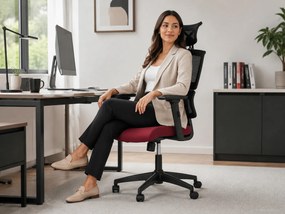 Ergonomická kancelářská židle MERANO - červená síťovina