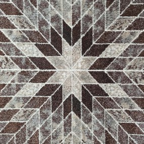 DY Béžový kulatý koberec s geometrickým vzorem Panamero 10 Rozměr: 80 cm