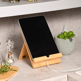 Kesper Kuchyňský držák na tablet a kuchařky, bambusový stojan