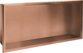 Rea Rea, koupelnová police na zapuštění 60x30x10 cm, broušená měď, REA-05609