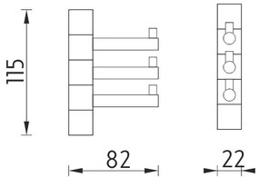 Nimco Trojitý otočný háček BORMO - BR 11099-3-26