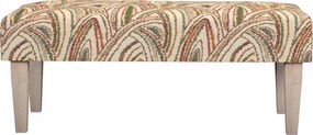Dlouhá lavička 100x40cm barva vícebarevná látka pletený vzor, vzorované