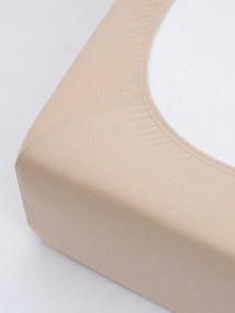 MK Lůžkoviny Jersey prostěradlo s elastanem Deluxe 120 × 200 cm - béžové