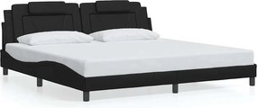 Rám postele Viana bez matrace černý 200x200 cm umělá kůže 3208117