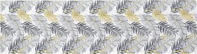 Autronic Běhoun s motivem listů, barva bílá, 40x150 cm,100 % polyester. UBR024