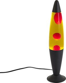 Lávová lampa žlutá s červeným voskem vč. LED - Molten Lava