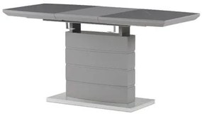 Autronic Moderní jídelní stůl Jídelní stůl 120+40x70 cm, keramická deska šedý mramor, MDF, šedý matný lak (HT-424M GREY)