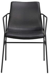 Černá kožená jídelní židle Rowico Padraig