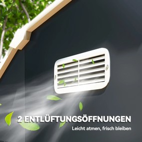 Outsunny kůlna na nářadí ocelová kůlna na nářadí 2,7m² ochrana před UV zářením zahradní kůlna 2 posuvné dveře policový základ tmavě šedá 238x132x198,…
