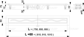 Alcaplast APZ8-950M Simple liniový podlahový žlab s roštem