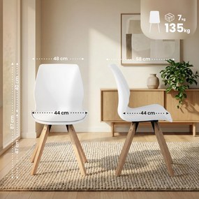 Sada 4 ks židle Luna plast – bílá