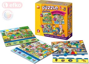 EFKO Puzzle baby Moje rodina skládačka 3v1 set 32 dílků 15x15cm v krabici ef54686