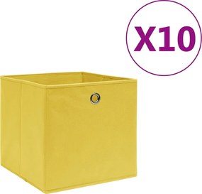 vidaXL Úložné boxy 10 ks netkaná textilie 28 x 28 x 28 cm [325218] Barva: modrá s víky