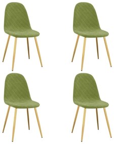 Petromila Jídelní židle 4 ks světle zelené samet