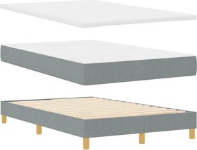 Postel s boxspringem s čelo Světle šedá 120 x 190 cm textil 3338979
