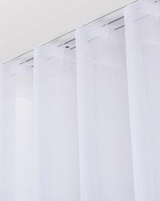 Záclona na řasící pásce Wave barva bílá látka poloprůhledná, pletený vzor, vzorované