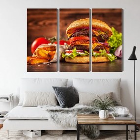 Vícedílný obraz Domácí Hamburger Nedostatek Nedostatek Plátno Canvas 180x120