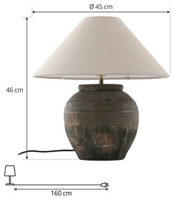 Stolní lampa Lucande Thalorin, výška 46 cm, keramika