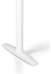 Výškově nastavitelný stůl OBOL, elektrický, 675-1325 mm, ergonomický levý, deska 1800x1200 mm, bílá zaoblená podnož, bílá