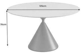 Massive home | Jídelní stůl SIGNATURE 135 cm kulatý, mramor/černý kov