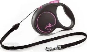 Flexi Black Design S lanko 5m černo-růžové / Vodítko