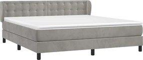 Box spring postel s matrací světle šedá 160x200 cm samet 3127739
